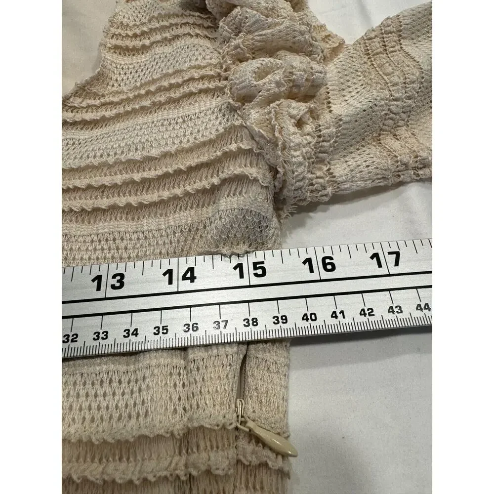 dRA | Dresses | Dra Los Angeles Open Knit Crochet Ruffle Long Sleeve ...